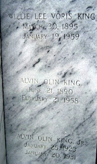 Alvin Olin King, Governor of Louisiana 1932, La-Cemeteries